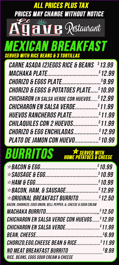 - EL AGAVE RESTAURANT